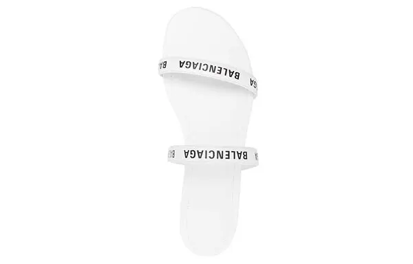 Balenciaga Round Toe Sandals With Logo Detailing