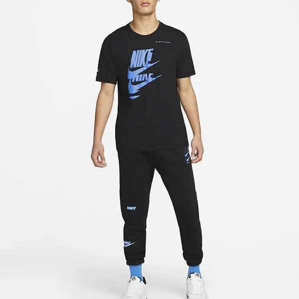 Nike Chest Creative Printing Short Sleeve Black T-shirt