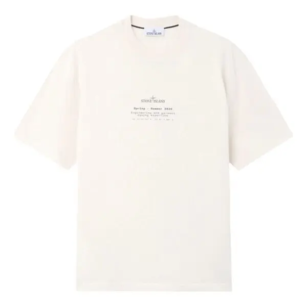 Stone Island Stone Print Regular Fit T-shirt - Ivory
