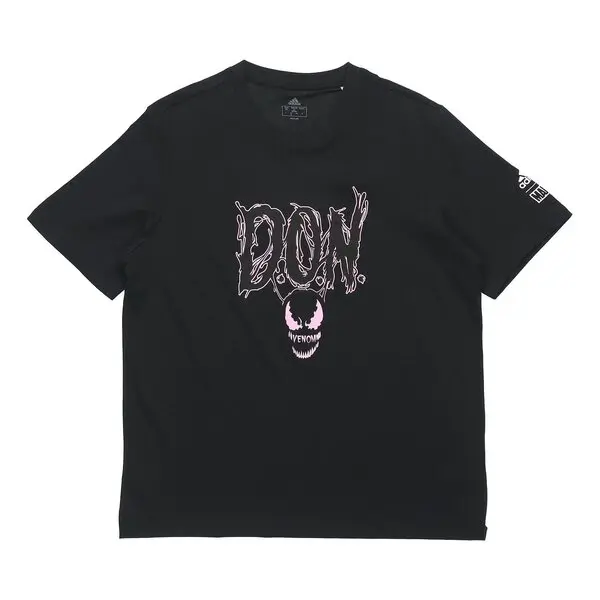 Adidas Don Venom Tee Basketball Sports Short Sleeve - Black
