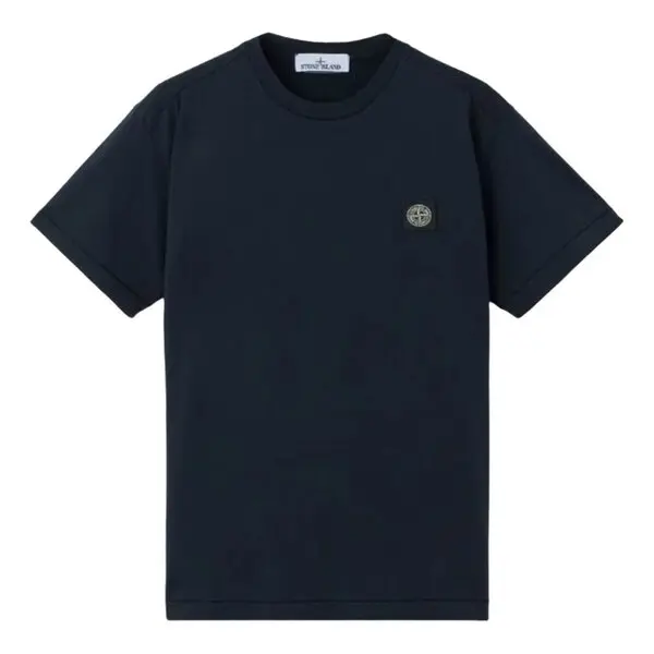 Stone Island 2100027 60/2 Slim-fit Compass Patch T-shirt - Navy