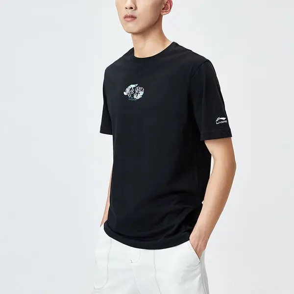 LI-NING Small Graphic T-shirt 'black - Black/multi-color