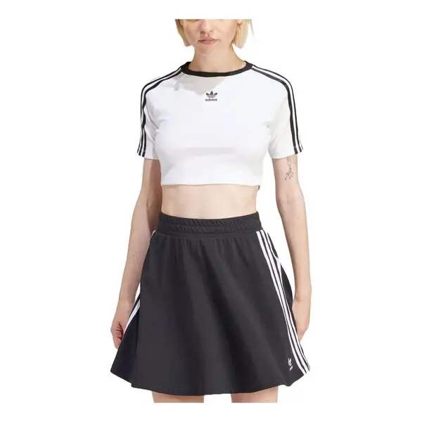 Adidas 3-stripes Cropped T-shirt - White