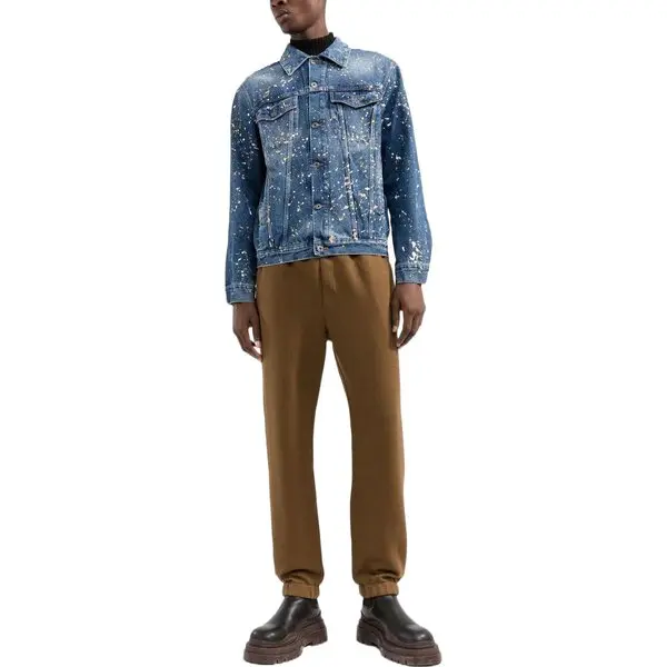 Off-White Denim Paint Splatter Trucker Jacket