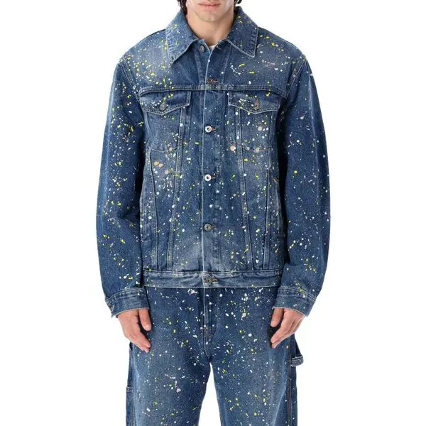 Off-White Denim Paint Splatter Trucker Jacket