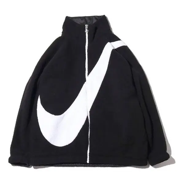 Nike Big Swoosh Reversible Fleece Jacket - Black
