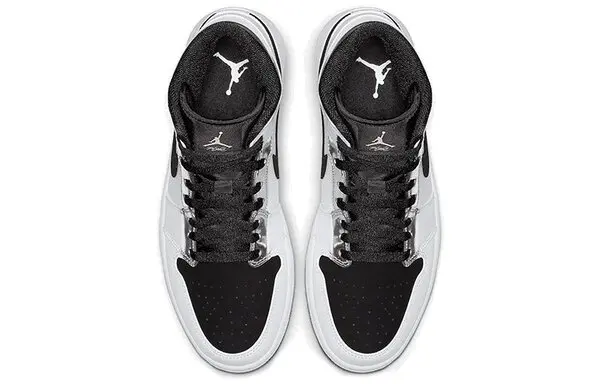 JORDAN 1 Mid Sneakers - White/black/silver