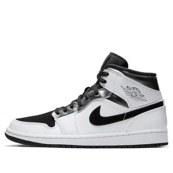 JORDAN 1 Mid Sneakers - White/black/silver