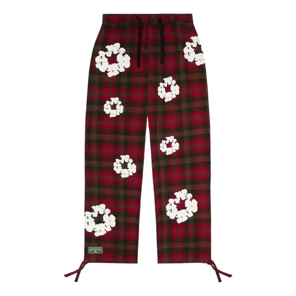 DENIM TEARS Cotton Wreath Pajama Pants - Red