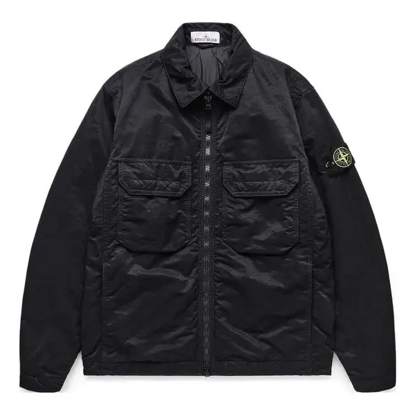 Stone Island Quilted Jacket With Pocket Detail - Black