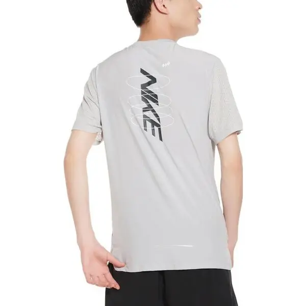 Nike Dri-fit Breathe Rise 365 Hb Gx Short Sleeve Shirt - Grey/multi-color