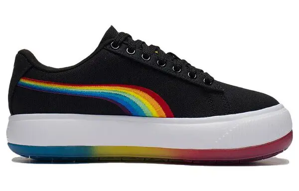 PUMA Suede Mayu Prism Low Top Platform Sneakers - Black