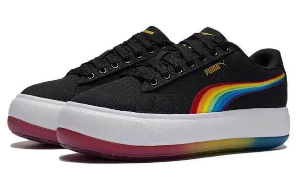 PUMA Suede Mayu Prism Low Top Platform Sneakers - Black