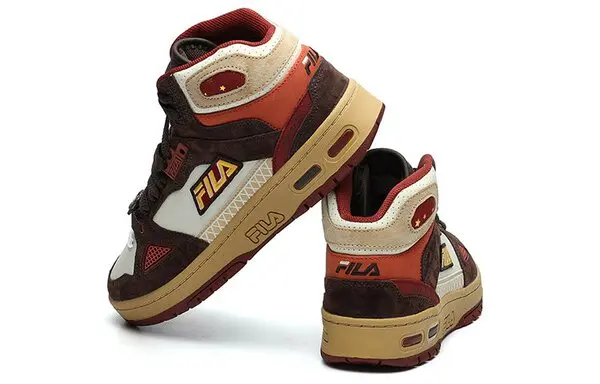 FILA FUSION Teratach High Top Sneakers - Red/white/brown