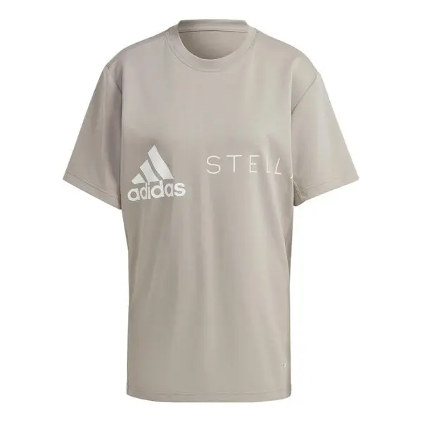 Adidas Stella Mccartney Logo Print T-shirt - Grey