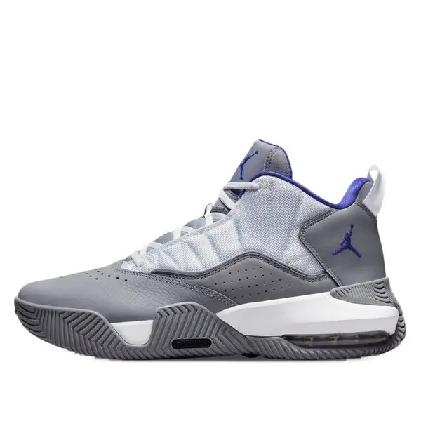 JORDAN Air Stay Loyal High Top Sneakers - Gray/blue/white
