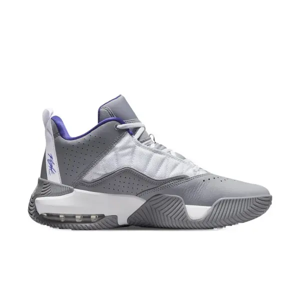 JORDAN Air Stay Loyal High Top Sneakers - Gray/blue/white