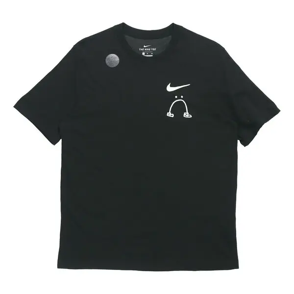 Nike Smiling Face Casual Short Sleeve T-shirt - Black