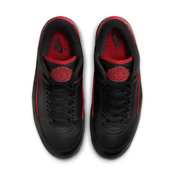JORDAN 2 Retro Low - Black/fire Red/cement Grey