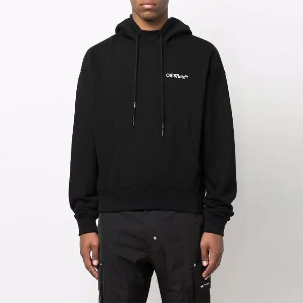 Off-White Black Logo Printed Hoodie