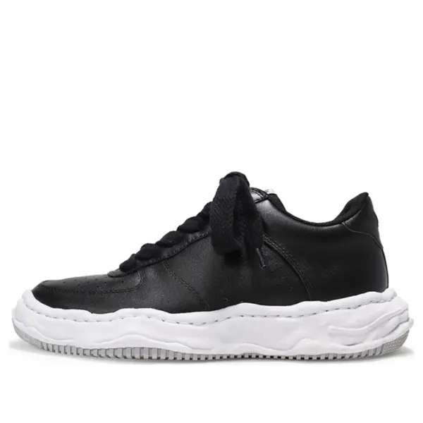 Mihara Yasuhiro Wayne Og Sole Leather Low Top Sneakers - Black/white