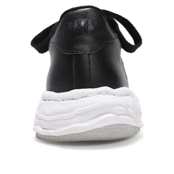 Mihara Yasuhiro Wayne Og Sole Leather Low Top Sneakers - Black/white