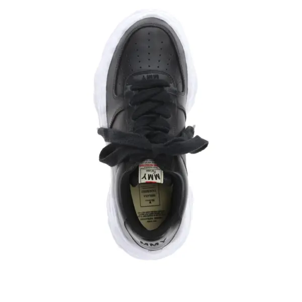 Mihara Yasuhiro Wayne Og Sole Leather Low Top Sneakers - Black/white