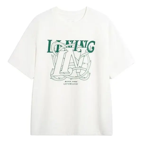 LI-NING Let's Be Lucky Graphic T-shirt 'white Green - White/green