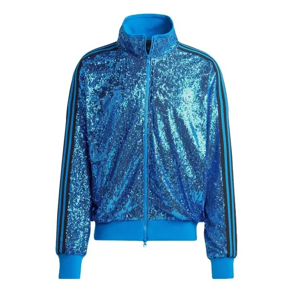 Adidas Originals Sequin Track Jacket - Blue Bird