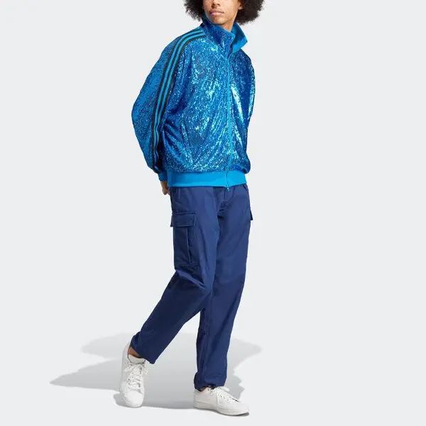 Adidas Originals Sequin Track Jacket - Blue Bird