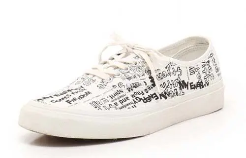 VANS Comme Des Garcons X Authentic Lx "graffiti" Low Top Sneakers - White/black