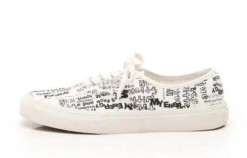 VANS Comme Des Garcons X Authentic Lx "graffiti" Low Top Sneakers - White/black