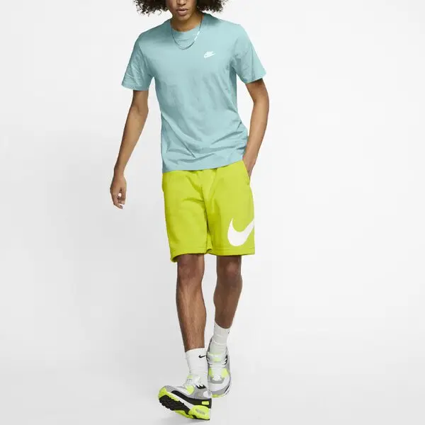 Nike Sportswear Club Embroidered Small Hook Crew Neck Short Sleeve T-shirt Green - Light Green
