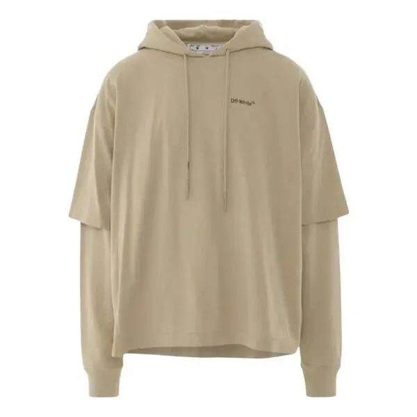 Off-White Caravaggio Arrow Double Hooded T-shirt - Dark Sand