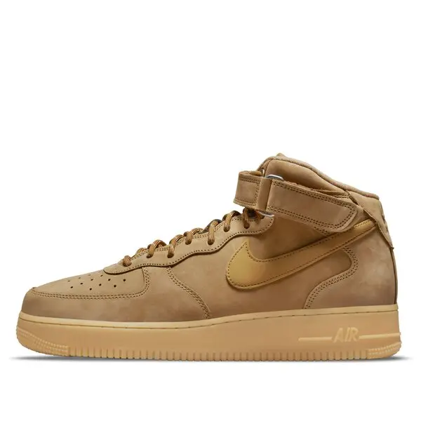 Nike Force 1 Mid '07 Flax Sneakers - Flat/gum Light Brown/black