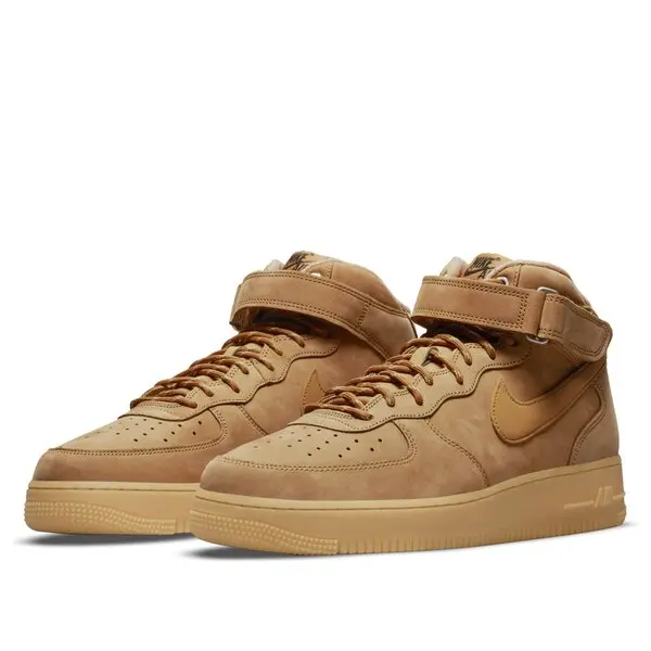 Nike Force 1 Mid '07 Flax Sneakers - Flat/gum Light Brown/black