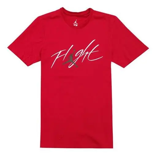 JORDAN Jumpman Logo Round Neck Athleisure Casual Sports Short Sleeve - Red