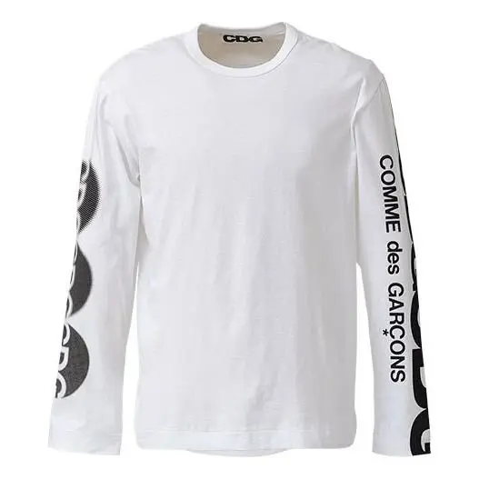 Comme Des Garçons Cdg String Mark Logo Long-sleeve Tee - White