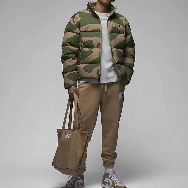 JORDAN Air Flight Heritage Down Jacket Camo - Brown/green