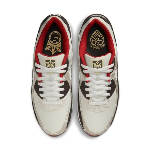 Nike Max 90 'social Fc' Low Top Sneakers - Cream/brown