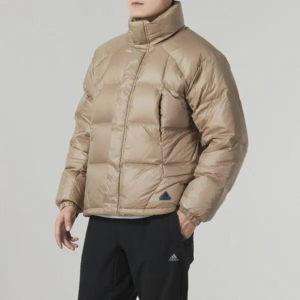 Adidas Puff Down Jacket With Stand Collar - Brown