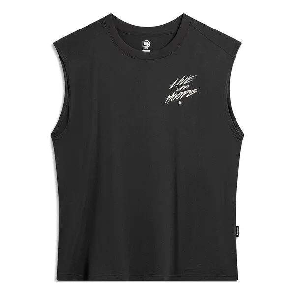 LI-NING Sleeveless Graphic Tank - Black/beige