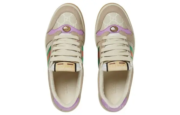 Gucci Screener Gg Sneakers - Beige/lilac/white