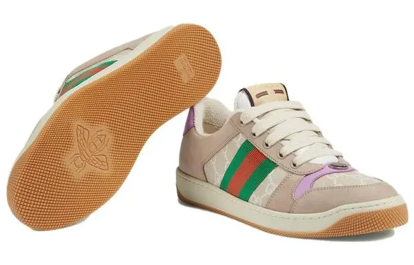 Gucci Screener Gg Sneakers - Beige/lilac/white