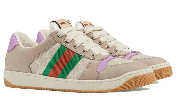 Gucci Screener Gg Sneakers - Beige/lilac/white