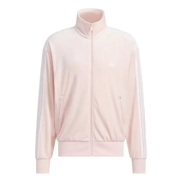 Adidas Firebird Velour Track Top - Sandy Pink