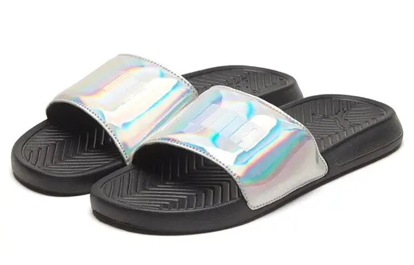 PUMA Popcat Chrome Slides - Silver
