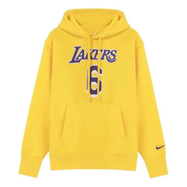 Nike Los Angeles Lakers Lebron James No. 6 Pullover Hoodie - Yellow