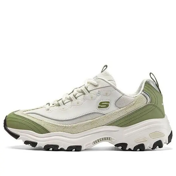 Sketchers D'lites Varsity Spirit Sneaker - White/beige/green