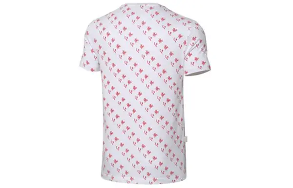 LI-NING Basketball Series Red Flag Printing Short Sleeve 'white